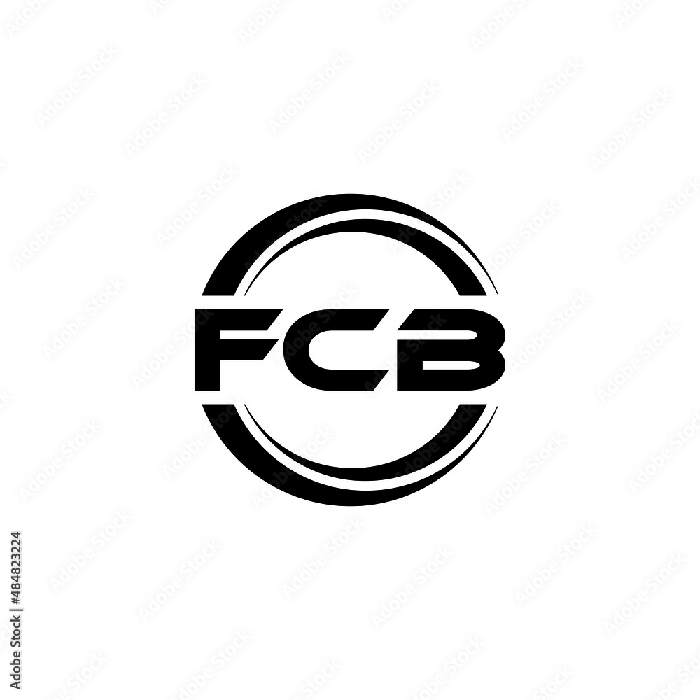 FCB letter logo design with white background in illustrator, vector ...