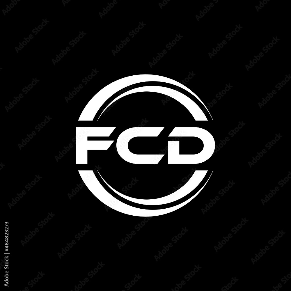 FCD letter logo design with black background in illustrator, vector ...