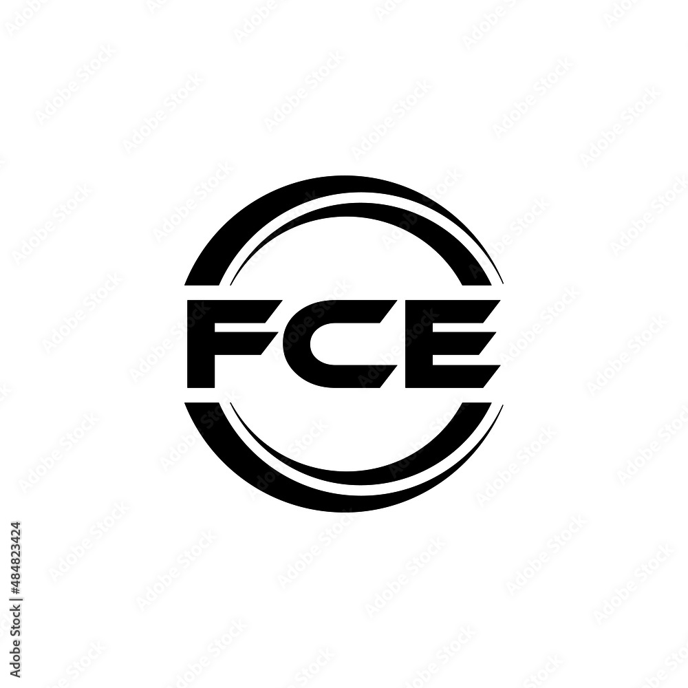 FCE letter logo design with white background in illustrator, vector ...