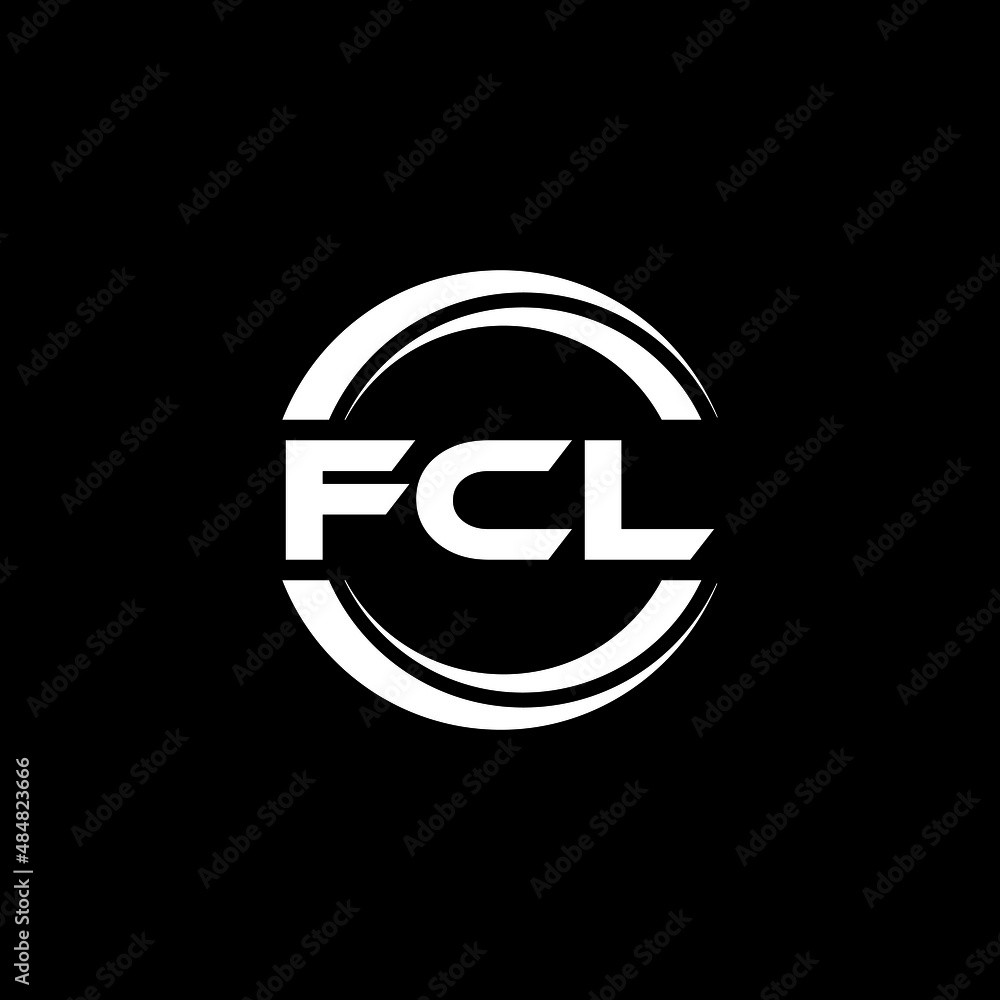 FCL letter logo design with black background in illustrator, vector ...