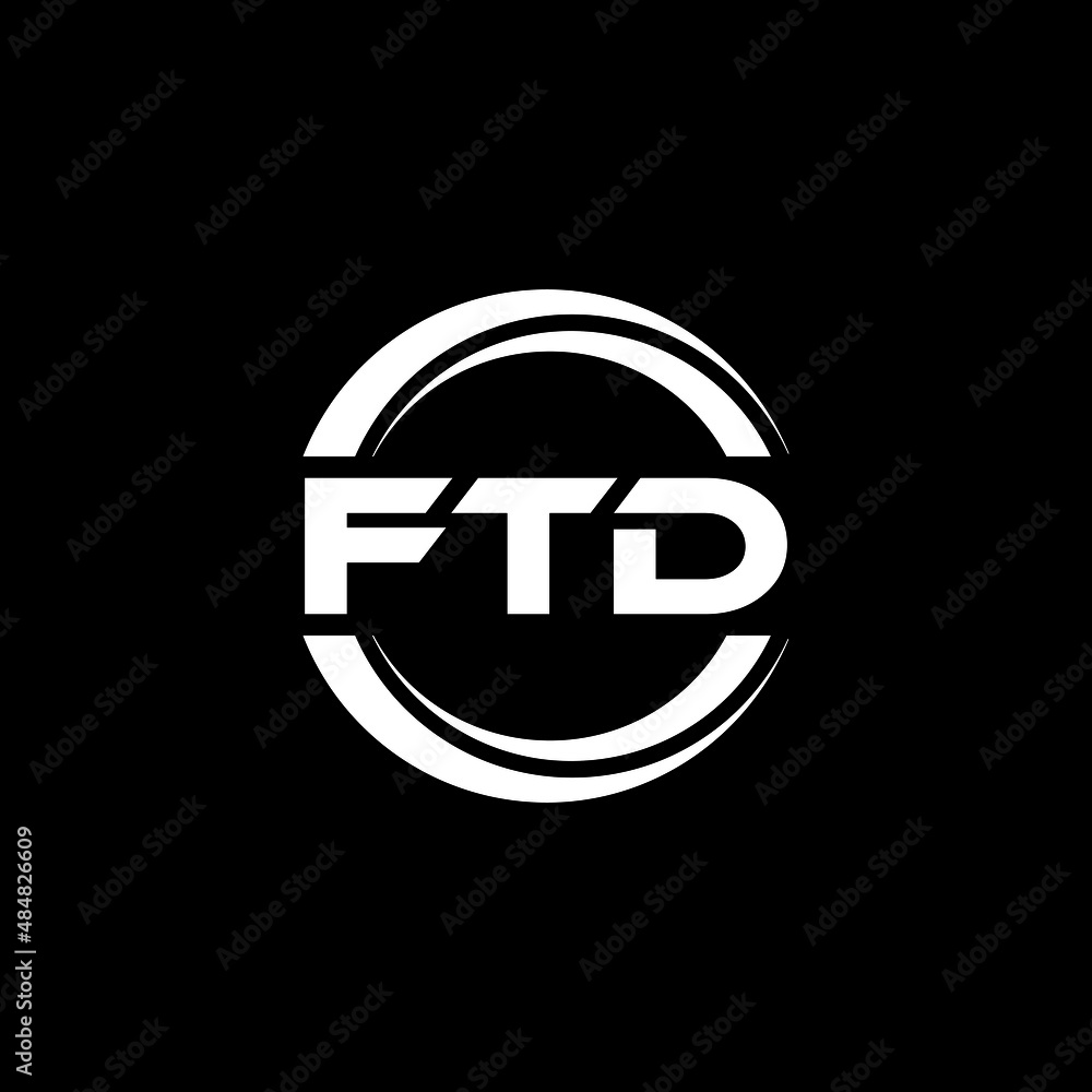 FTD letter logo design with black background in illustrator, vector ...