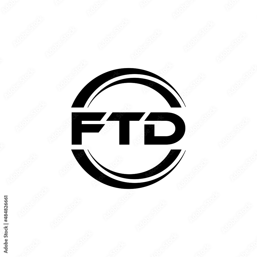 FTD letter logo design with white background in illustrator, vector ...