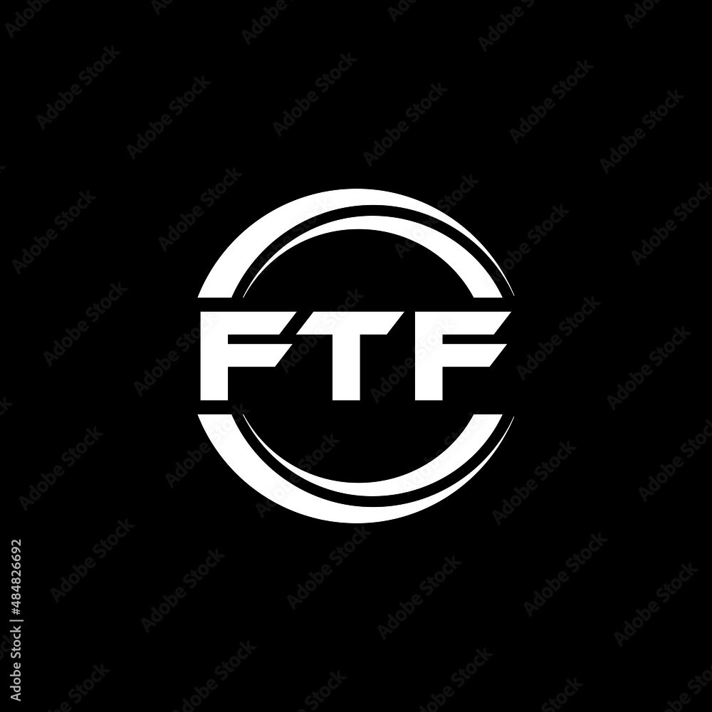 FTF letter logo design with black background in illustrator, vector ...
