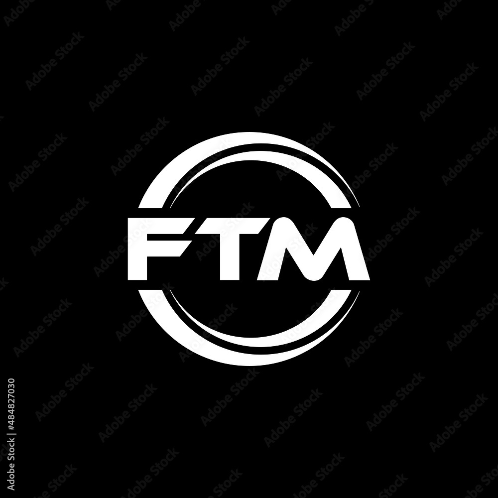 FTM letter logo design with black background in illustrator, vector ...