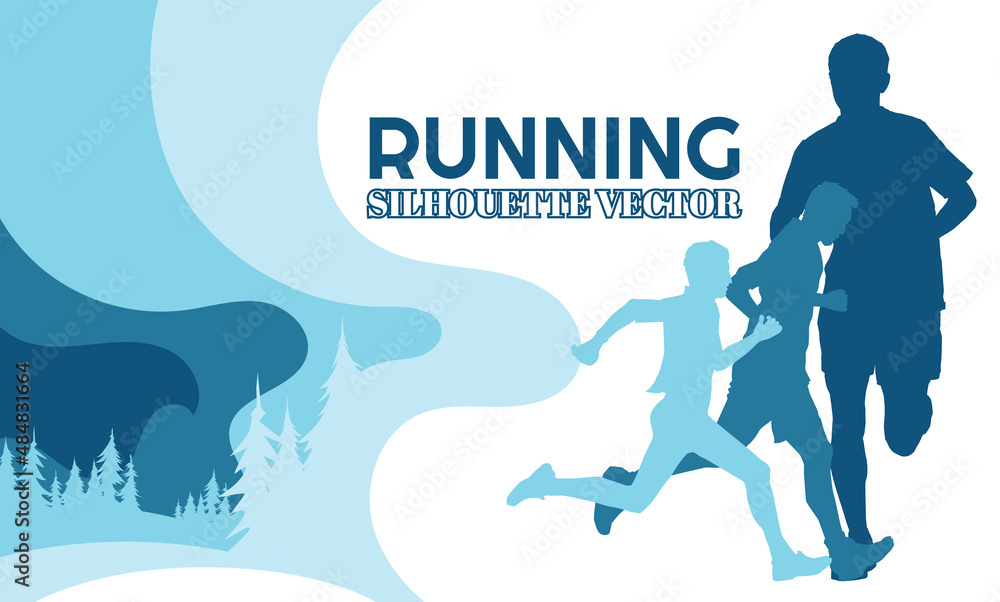 Marathon Runner Silhouette Vector