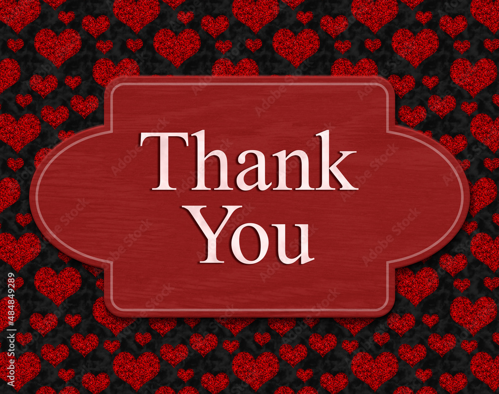 Thank you sign with hearts Stock Illustration | Adobe Stock