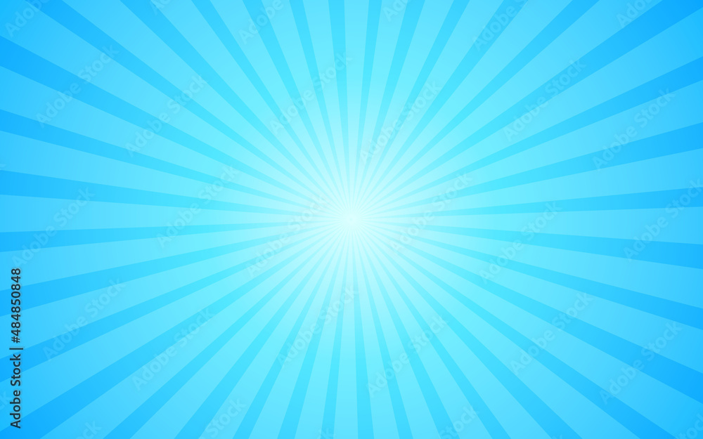 Abstract blue background. Modern pop art banner with sun rays. Poster ...