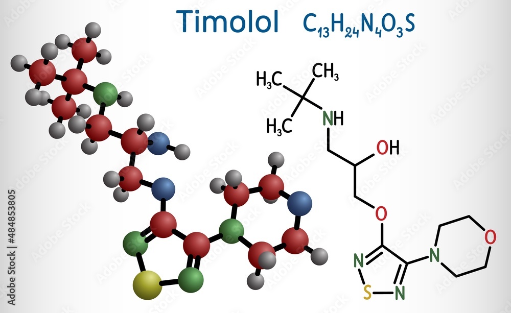 Vecteur Stock Timolol molecule. It is non-selective beta blocker ...