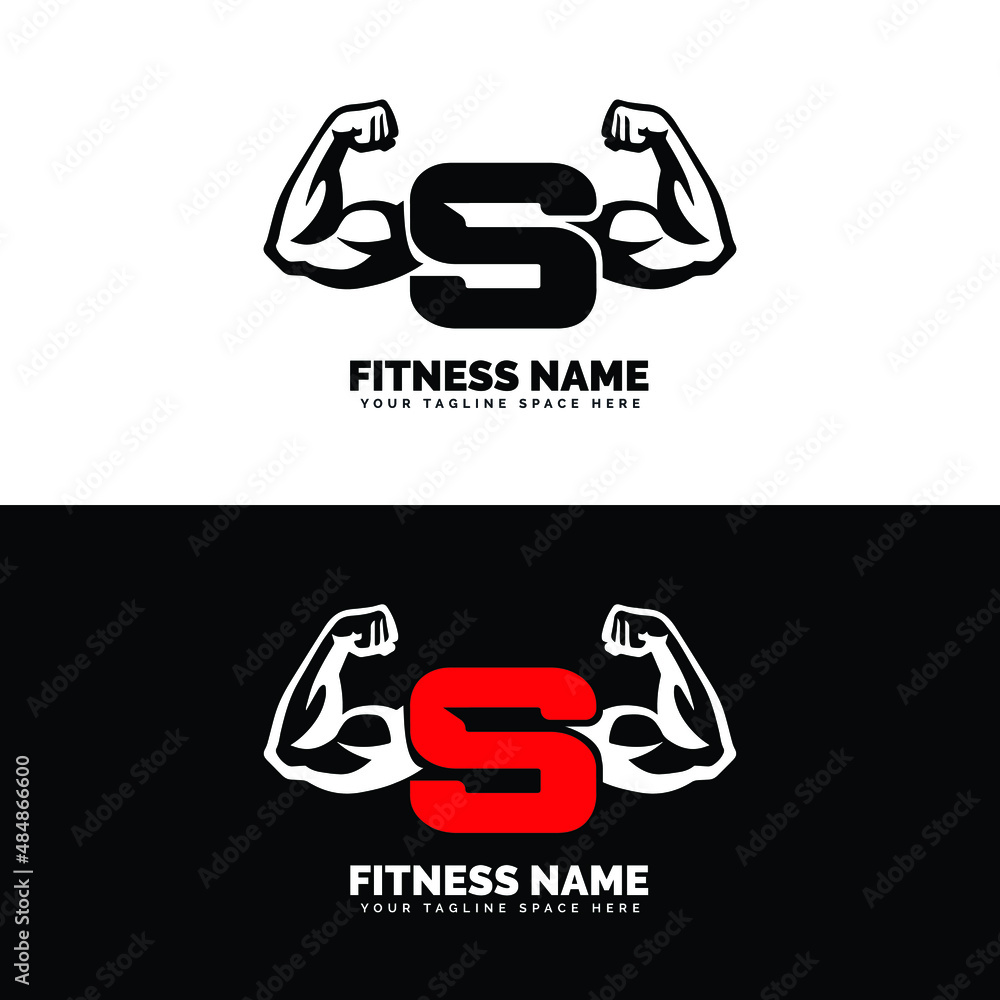 Muscular arm letter S logo design Letter "S" arm biceps in negative ...