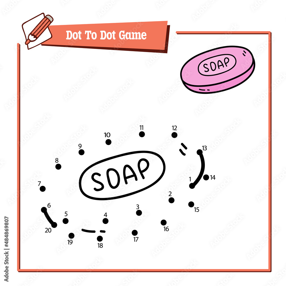 Vector illustration educational game of dot to dot puzzle with doodle ...