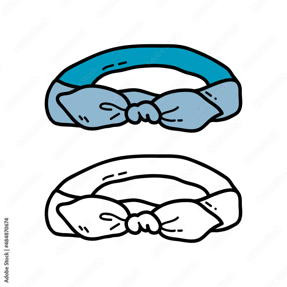 Vector illustration coloring page of doodle headband for children and ...