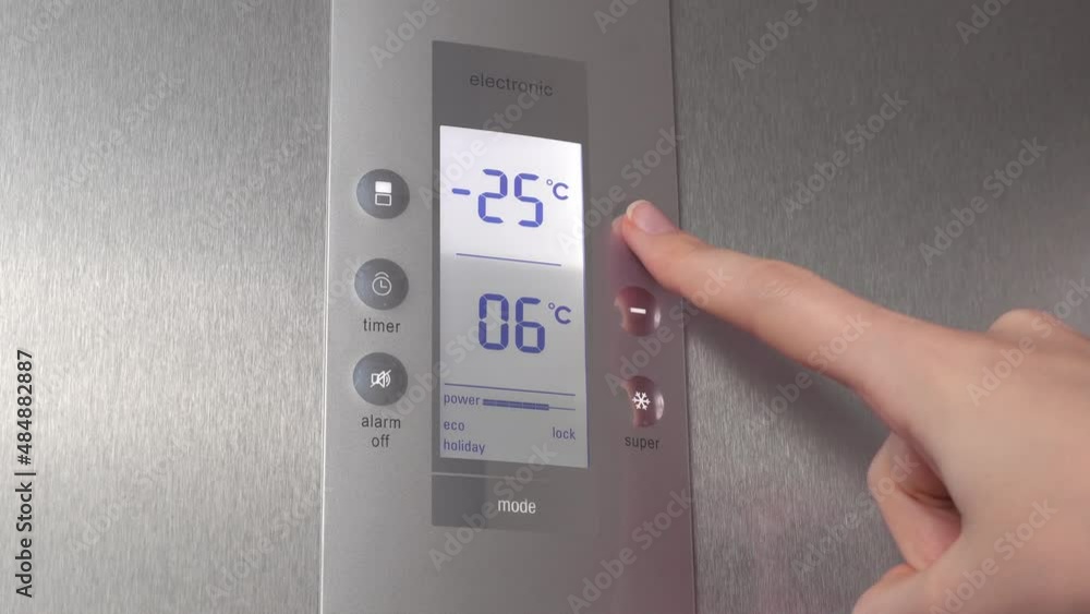 Refrigerator display with preset temperature for refrigerator and ...