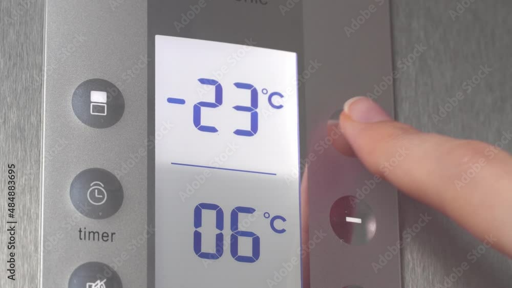 Refrigerator display with preset temperature for refrigerator and ...