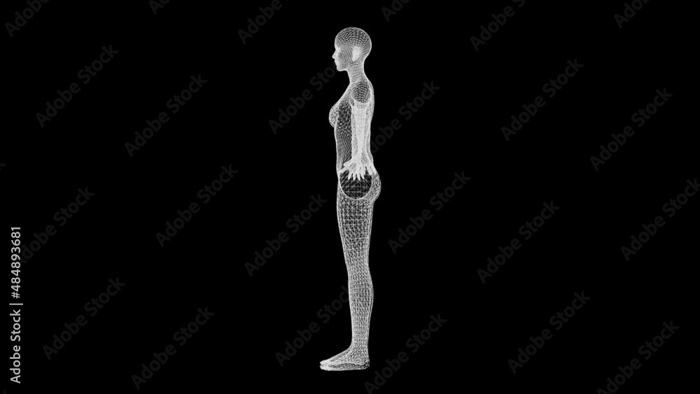 3d animation of a person in motion - Model of a person on a black ...