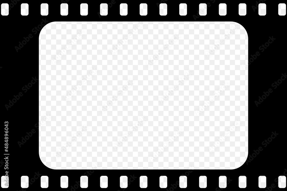 Old black cinematic frame with transparent background. Antique ...