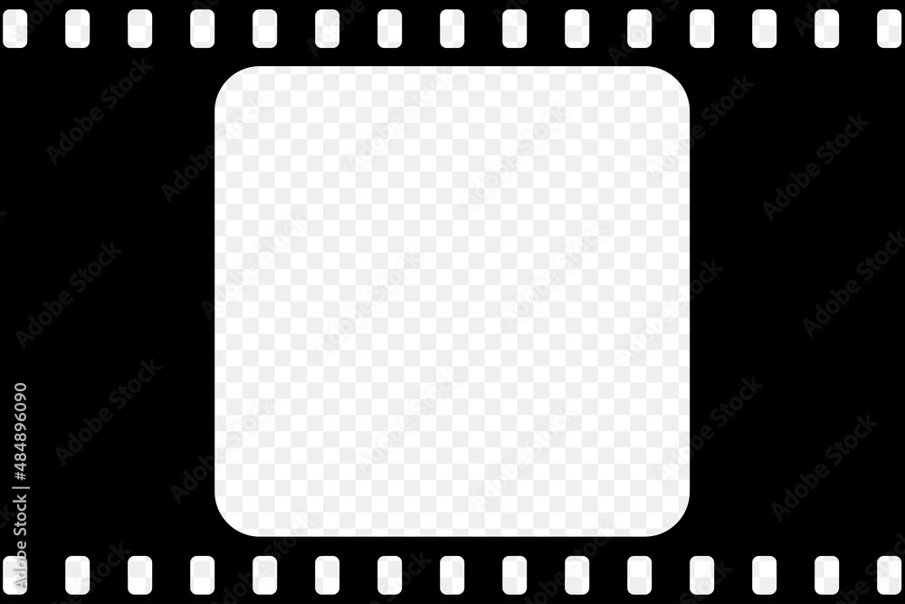 Old black cinematic frame with transparent background. Antique ...