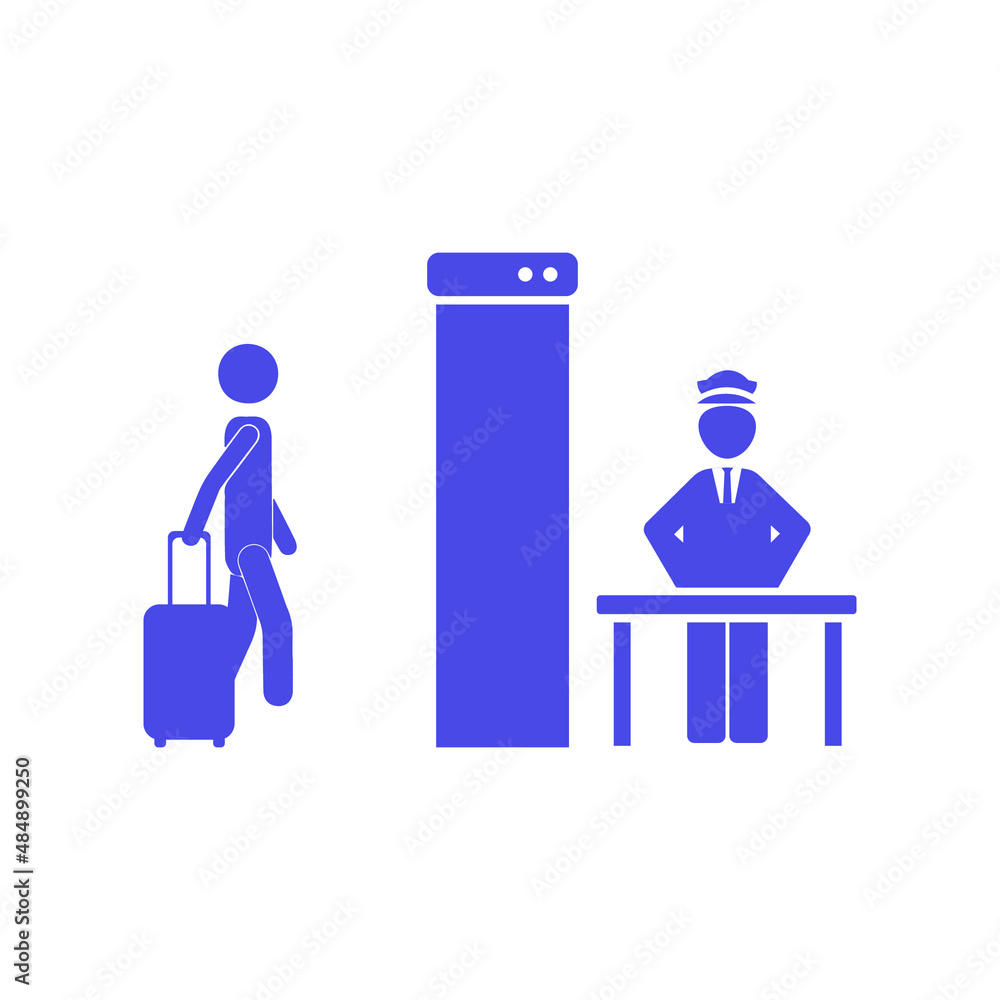 Baggage and baggage check at the airport, security control at the ...