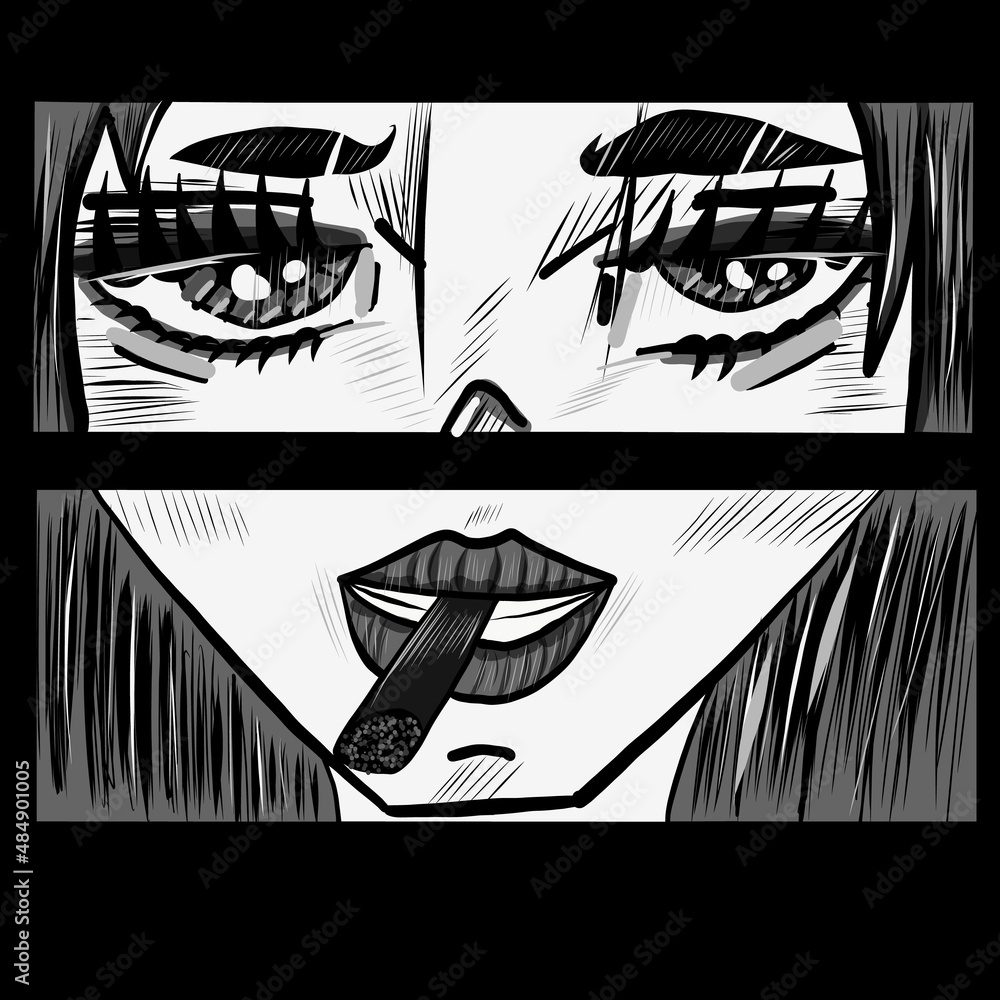 Manga style. Japanese cartoon Comic concept. Anime characters. Vector ...