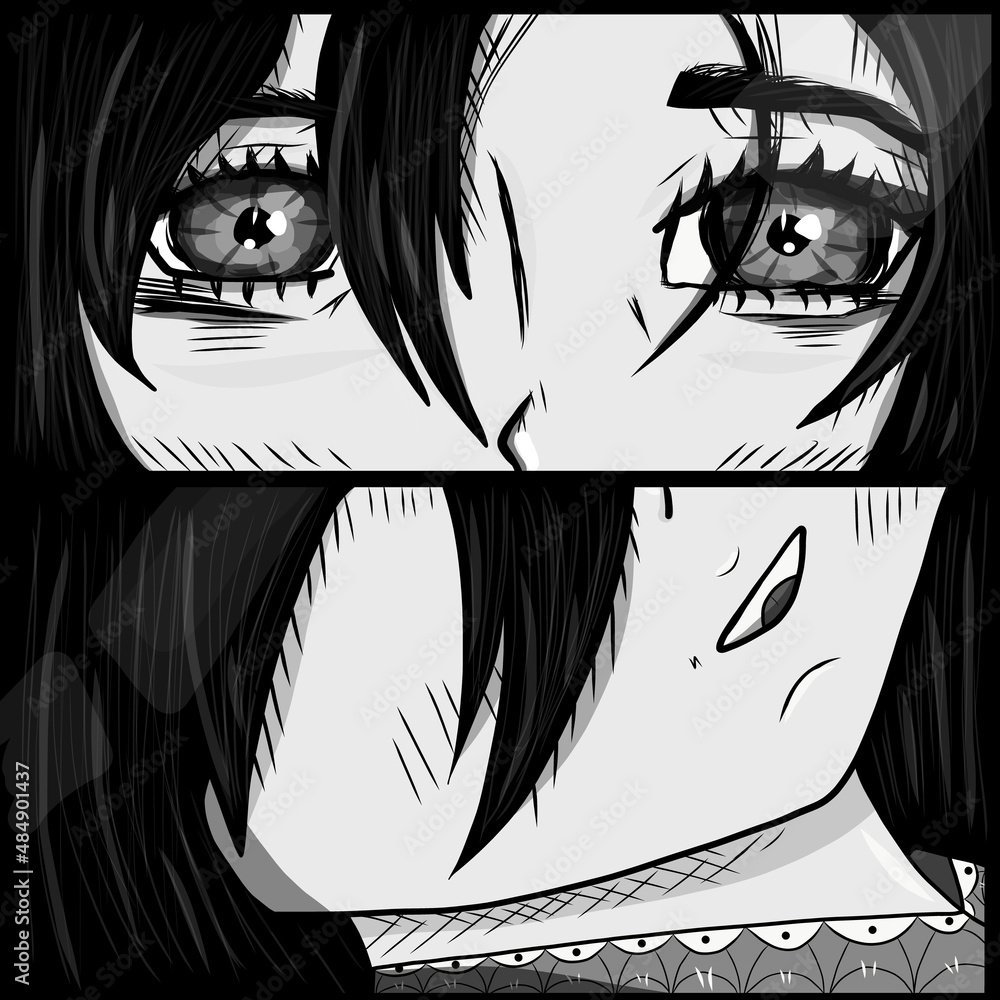 Manga style. Japanese cartoon Comic concept. Anime characters. Vector ...