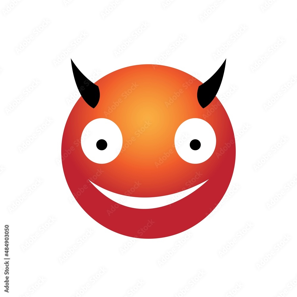 Devil horn Vector icon for emoji or emoticon logo chat and other Stock ...