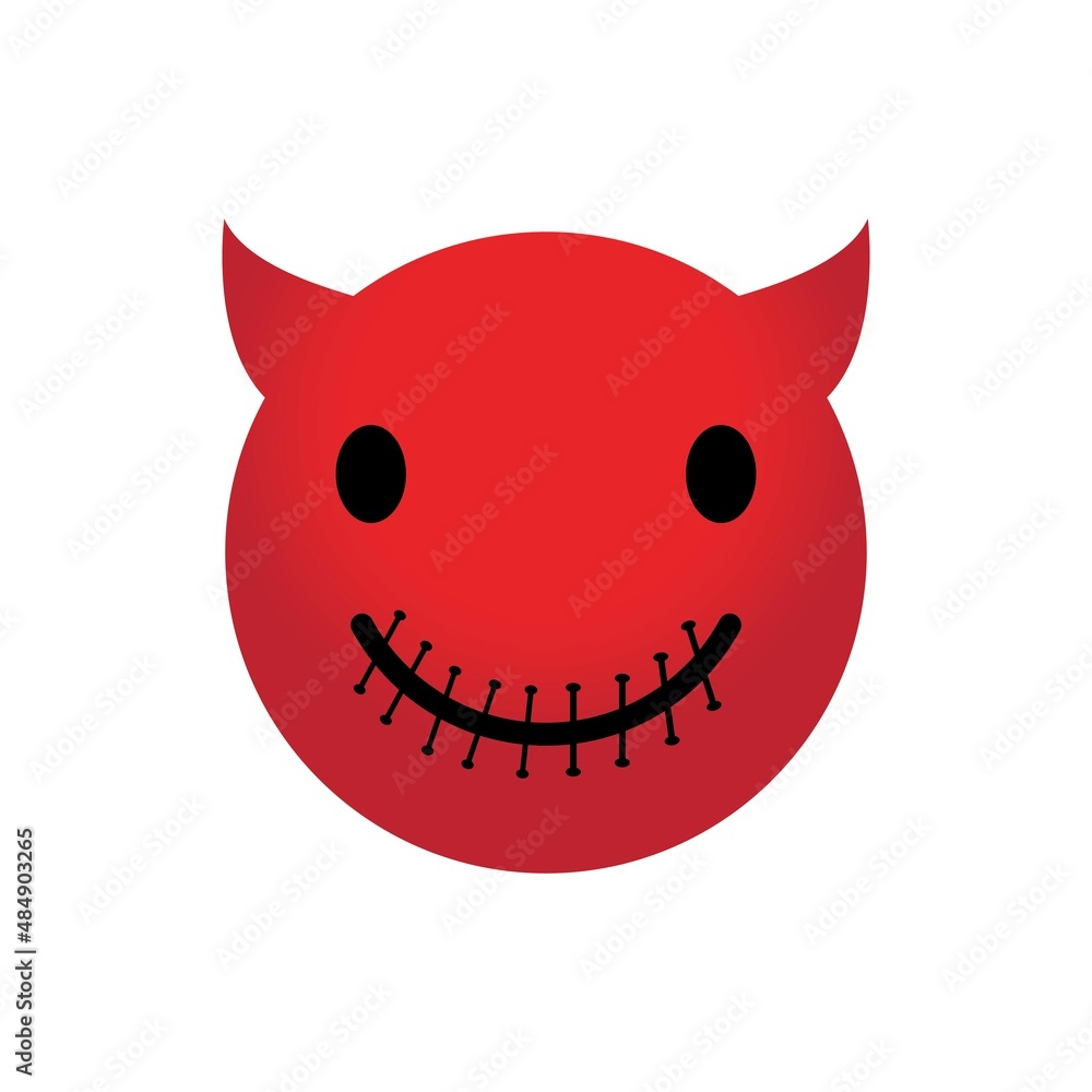 Devil horn Vector icon for emoji or emoticon logo chat and other Stock ...