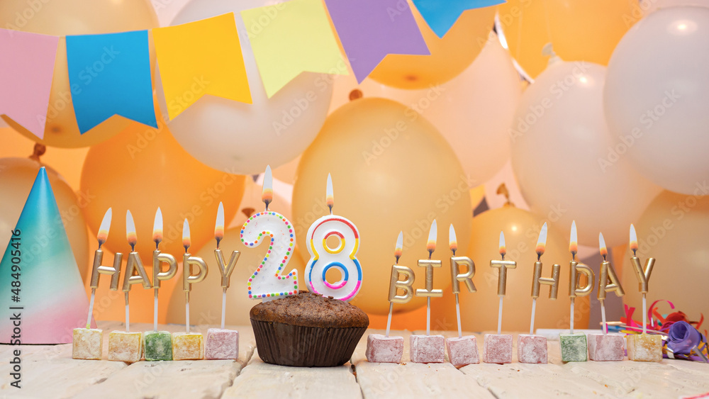 28 28 Anniversary 28 Birthday 28 Year Age Anniversary Banner