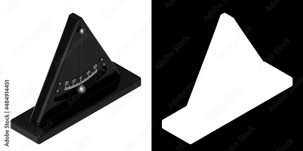 3D rendering illustration of a simple inclinometer Stock Illustration ...