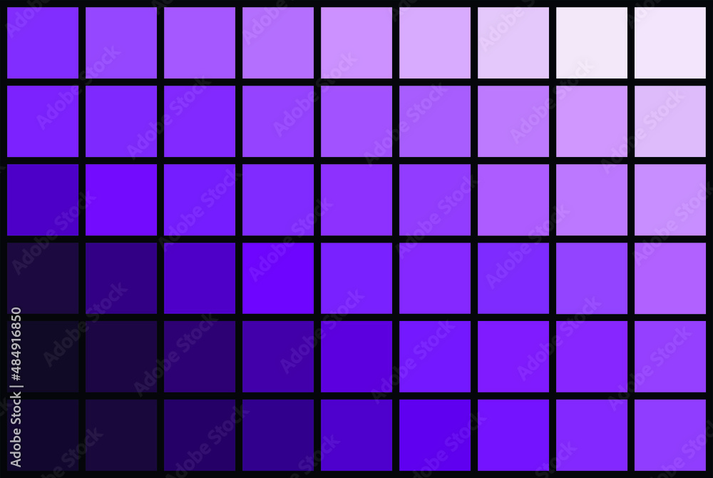 Vector illustration of an RGB color palette in shades of pink and ...
