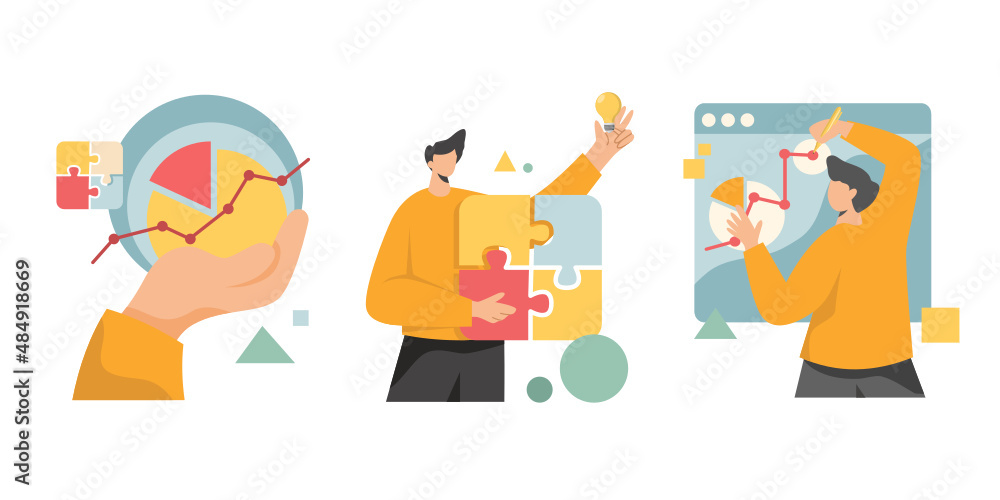 abstract business concept illustration user research interface design ...