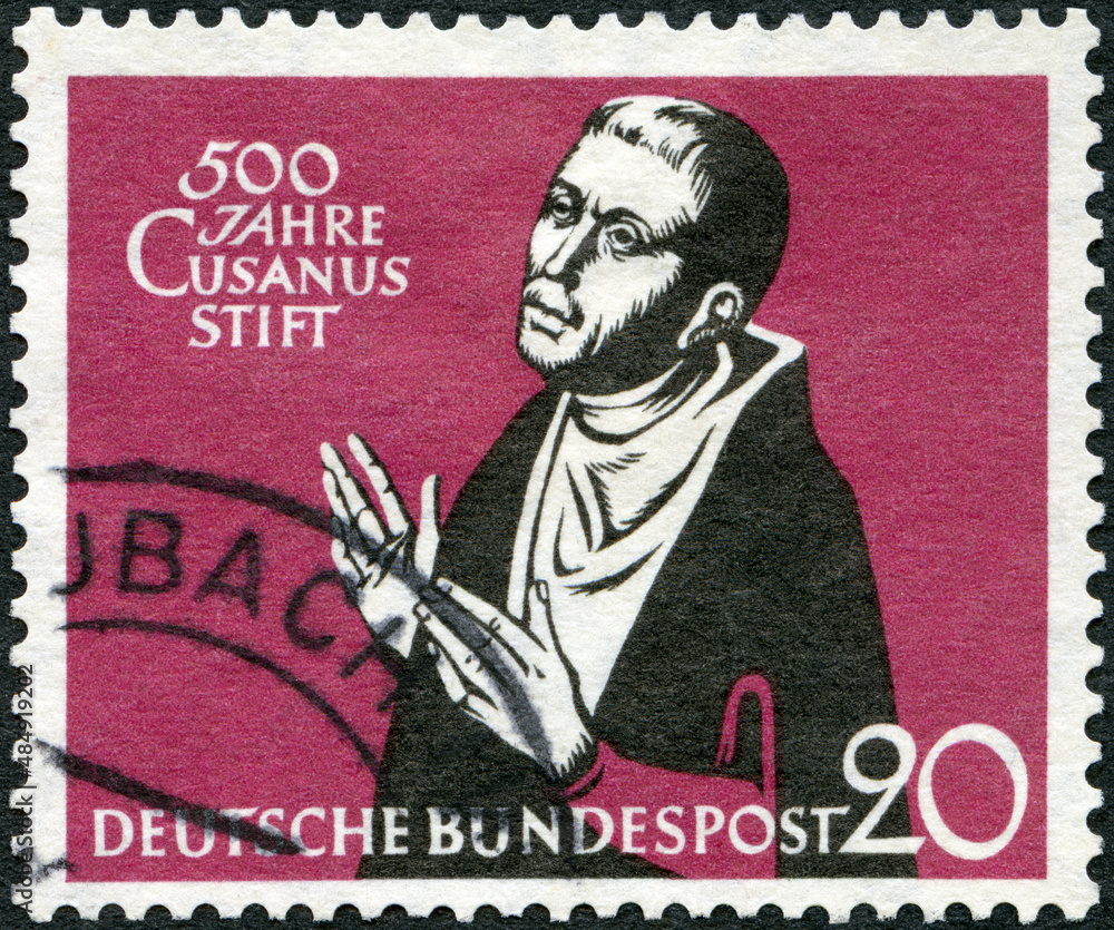 GERMANY - 1958: shows Nicholas of Cusa of Kues, Nicolaus Cusanus (1401 ...