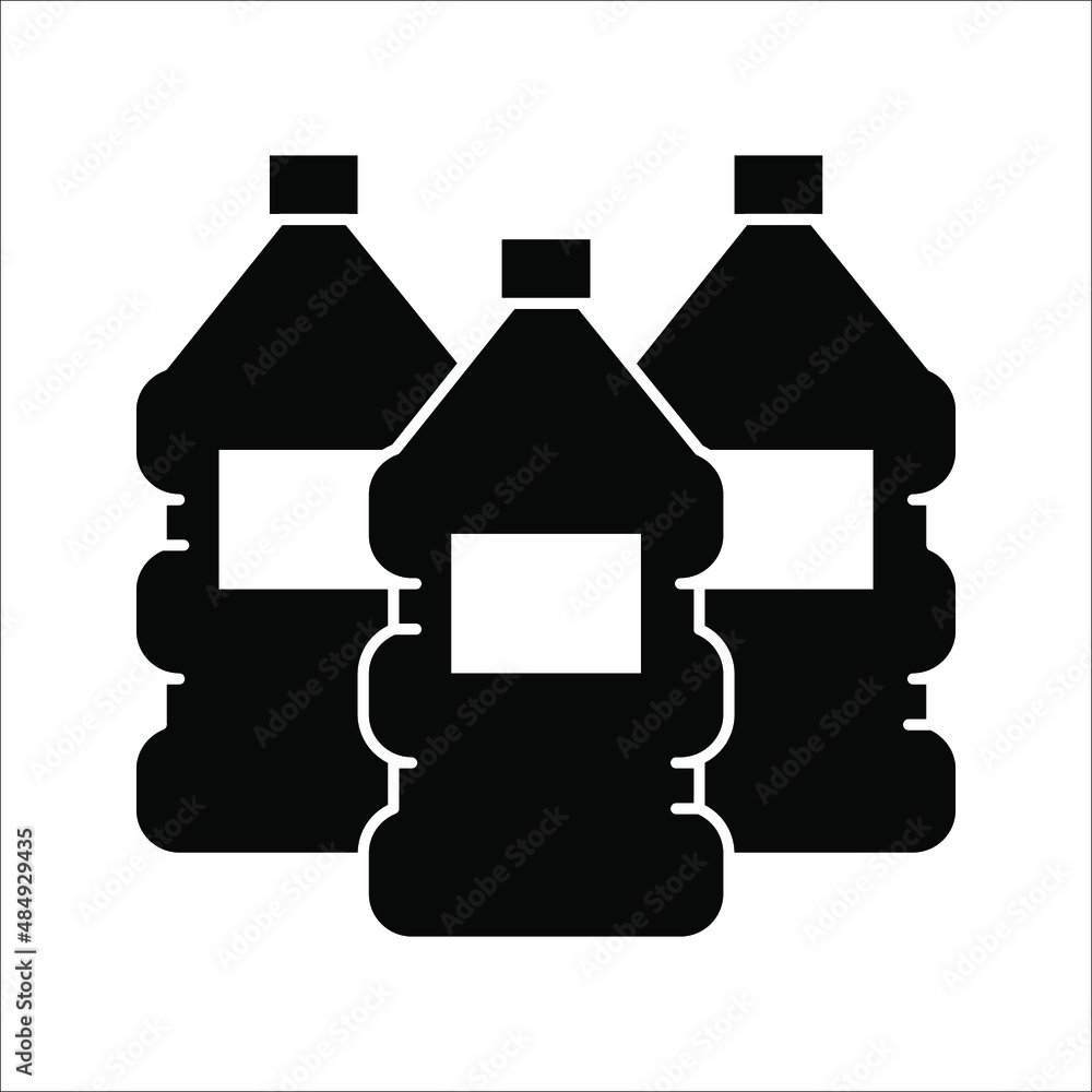 Vector illustration of gallon icon large clear plastic bottled mineral ...