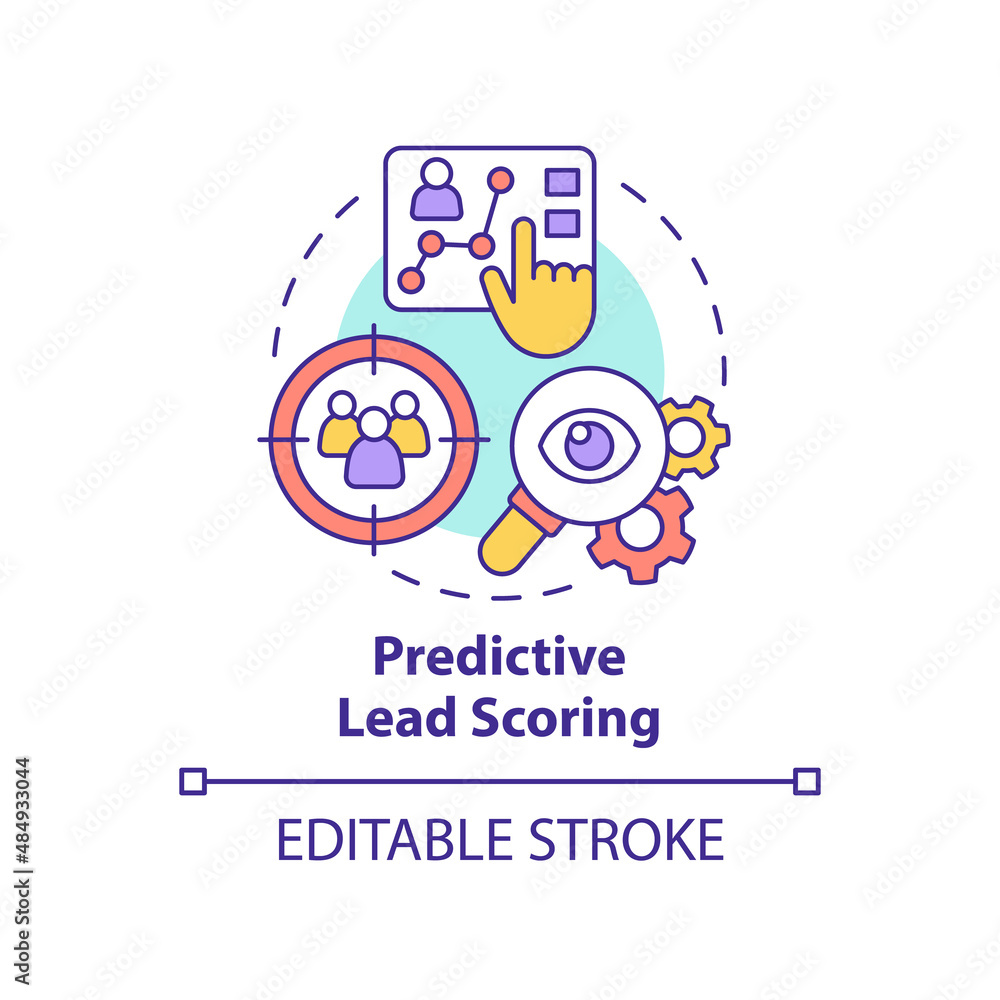 Predictive lead scoring concept icon. Automated process. AI usage in ...