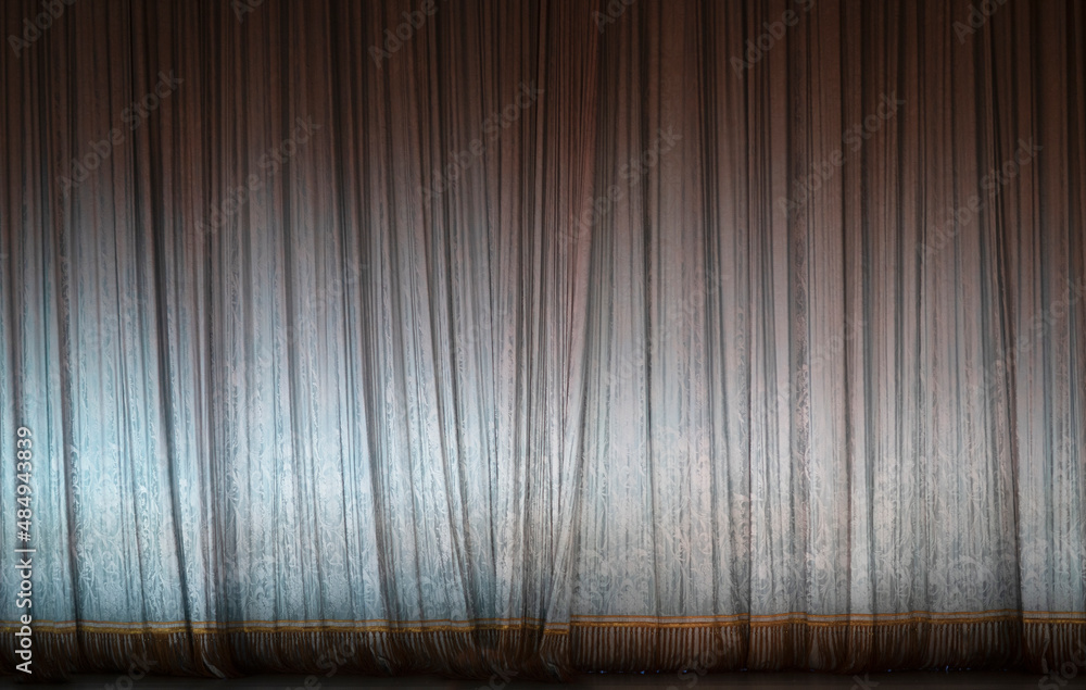 theater stage, curtain. Theater curtain and stage with dramatic ...
