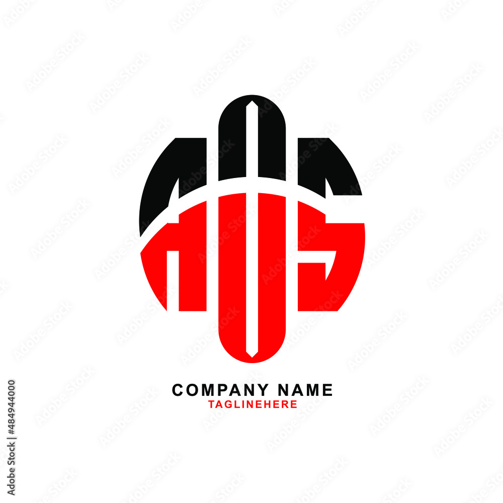 AOS letter design. AOS letter logo design with white background. AOS ...