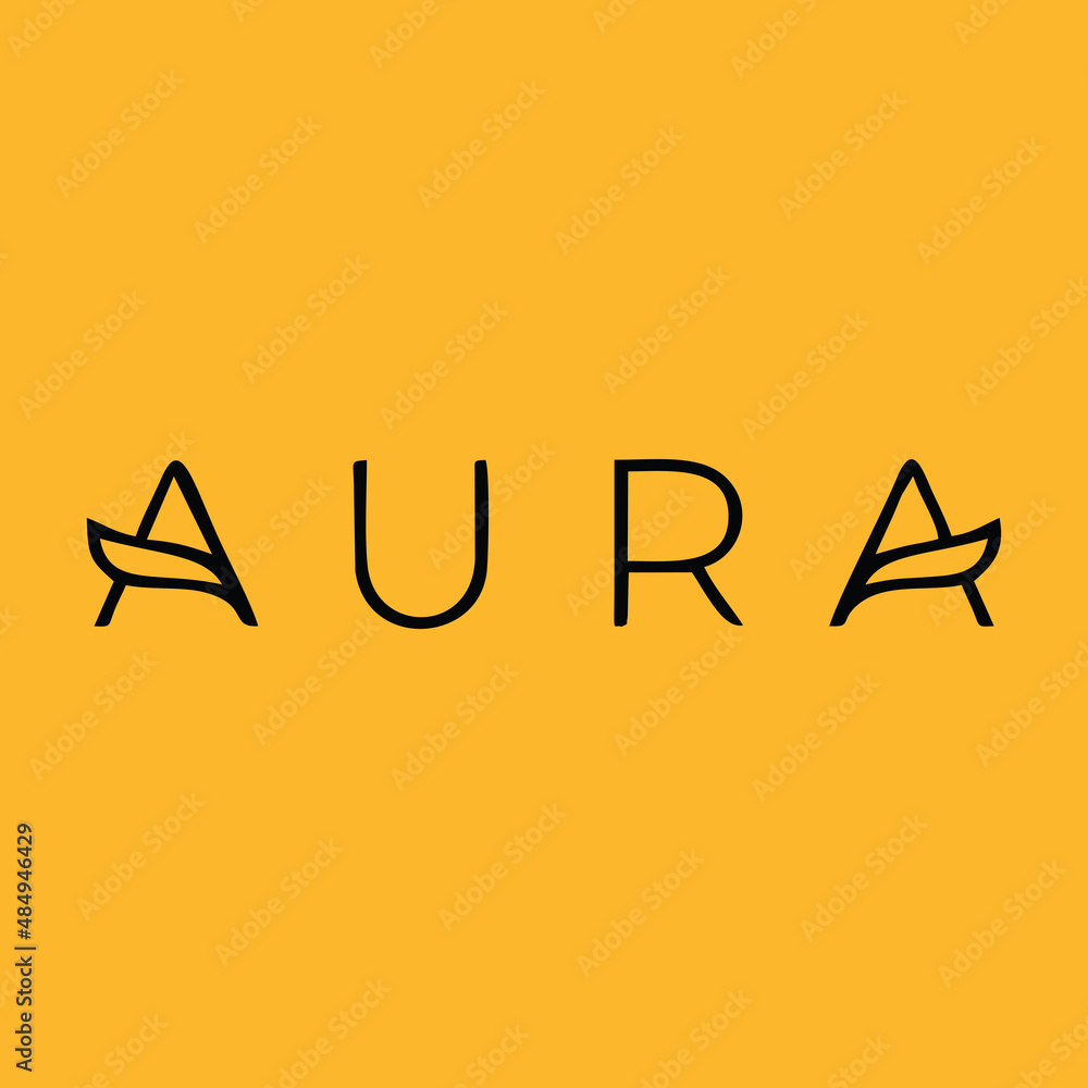 Aura letter with logo design illustration. Aura logo vector template ...