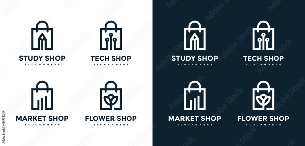 market shop logo design template Stock Vector | Adobe Stock
