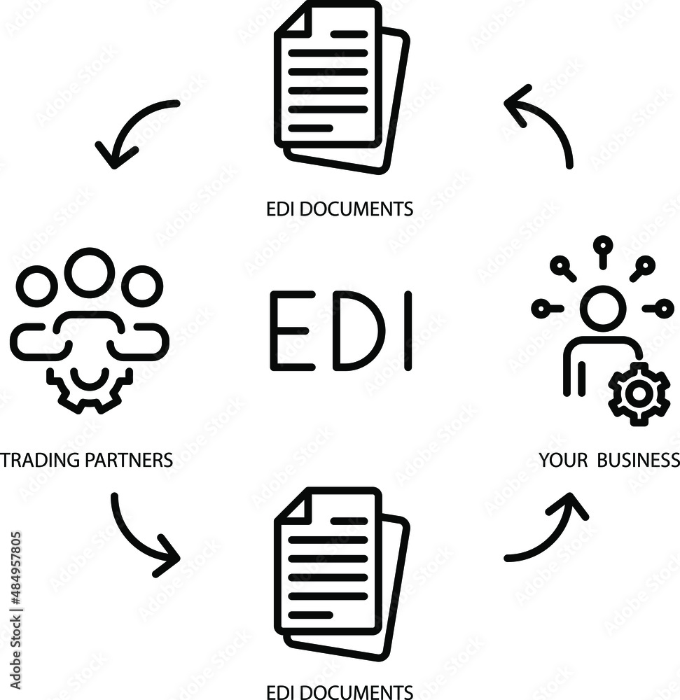 EDI, Electronic Data Interchange icon Stock Vector | Adobe Stock