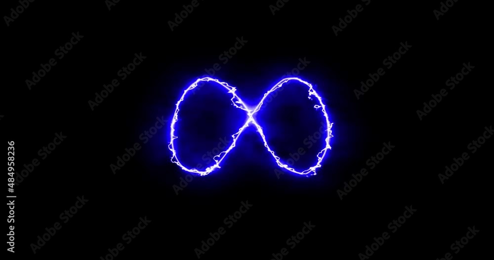 Meta Logo animation of the metaverse icon on a black background, blend ...