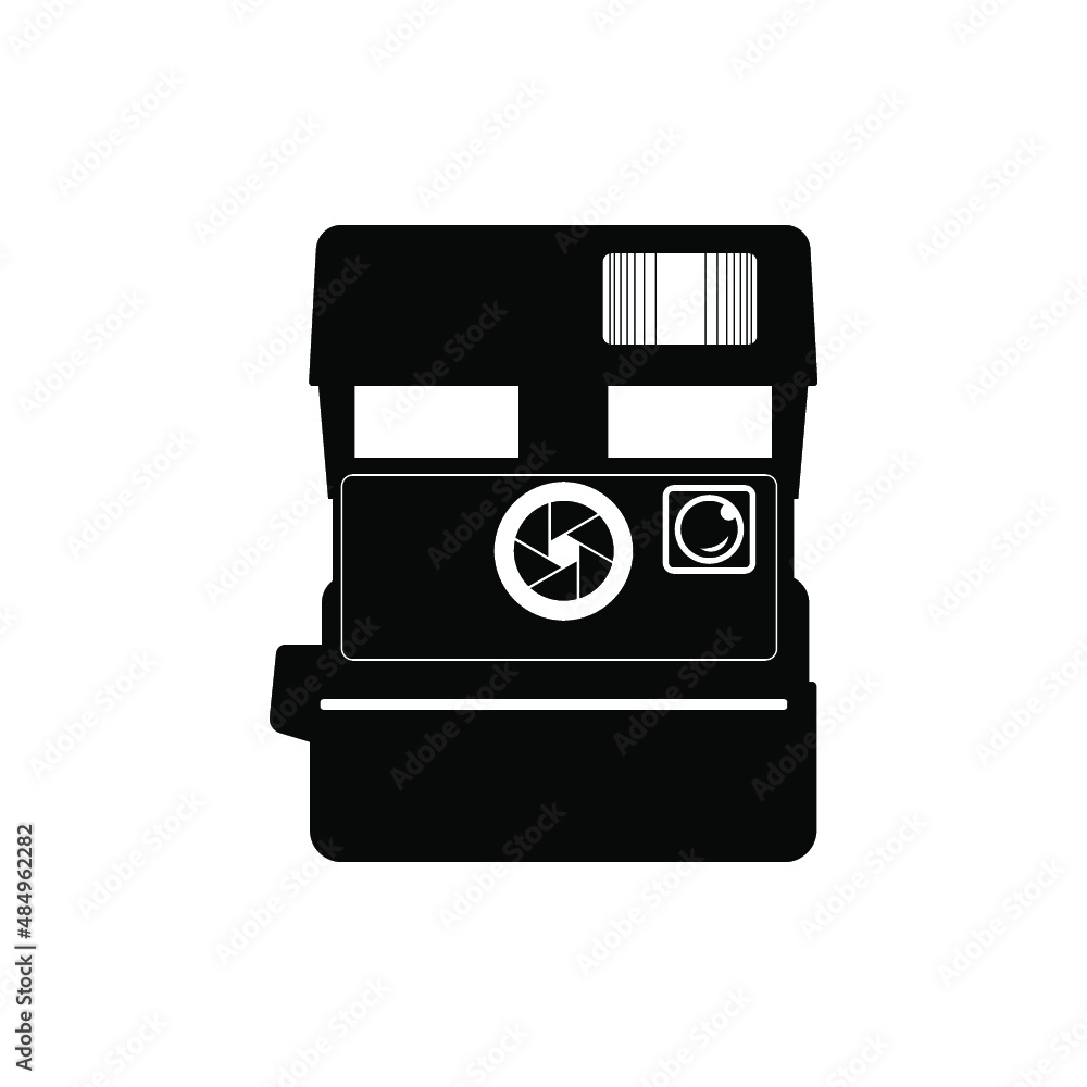 Vintage polaroid camera icon. Modern simple snapshot photography sign ...