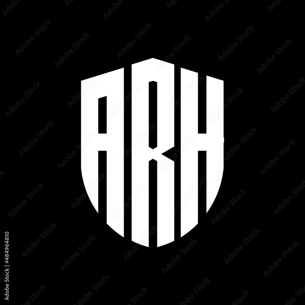 ARH letter logo design. ARH modern letter logo with black background ...