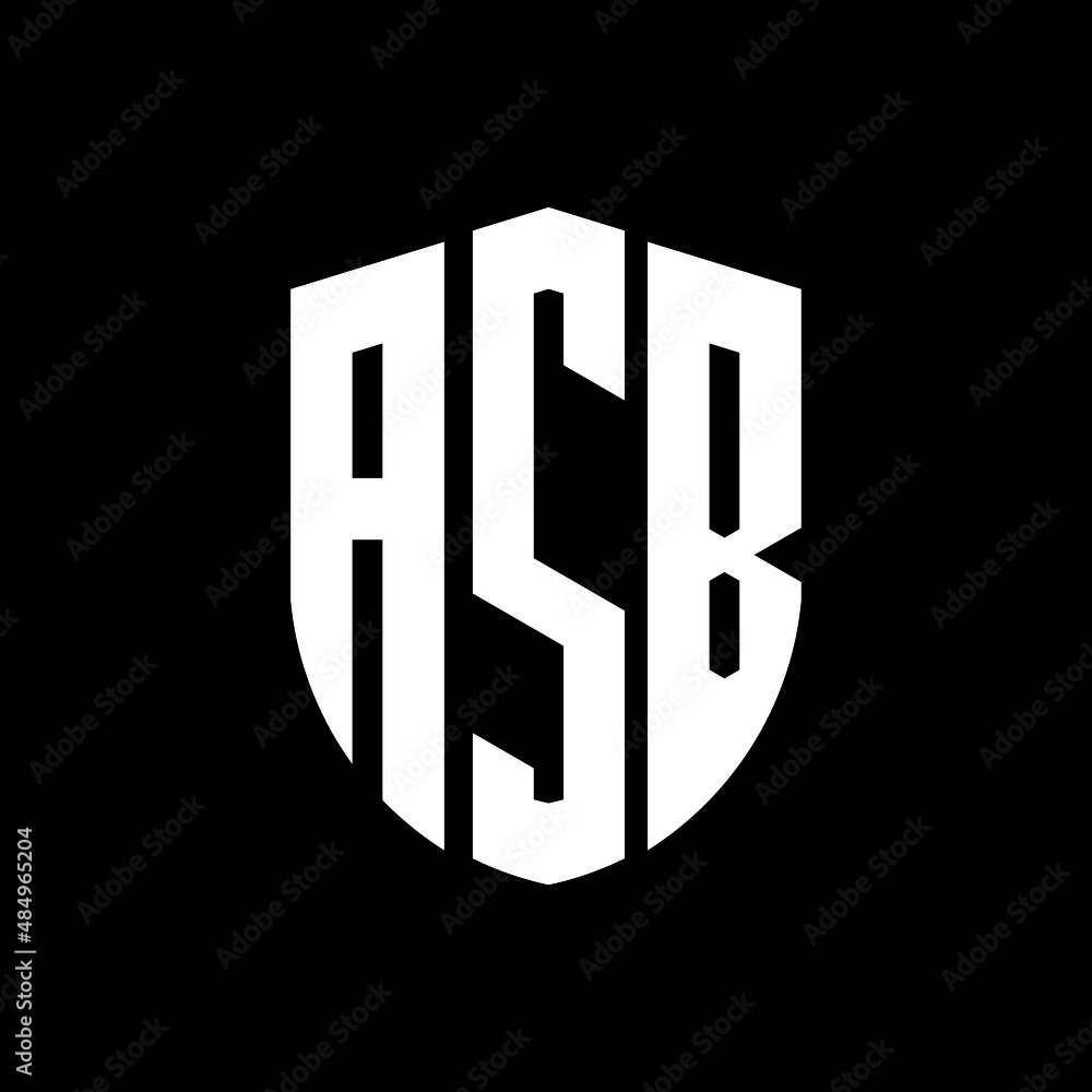 ASB letter logo design. ASB modern letter logo with black background ...