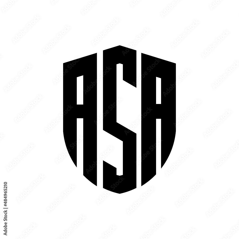 ASA letter logo design. ASA modern letter logo with black background ...