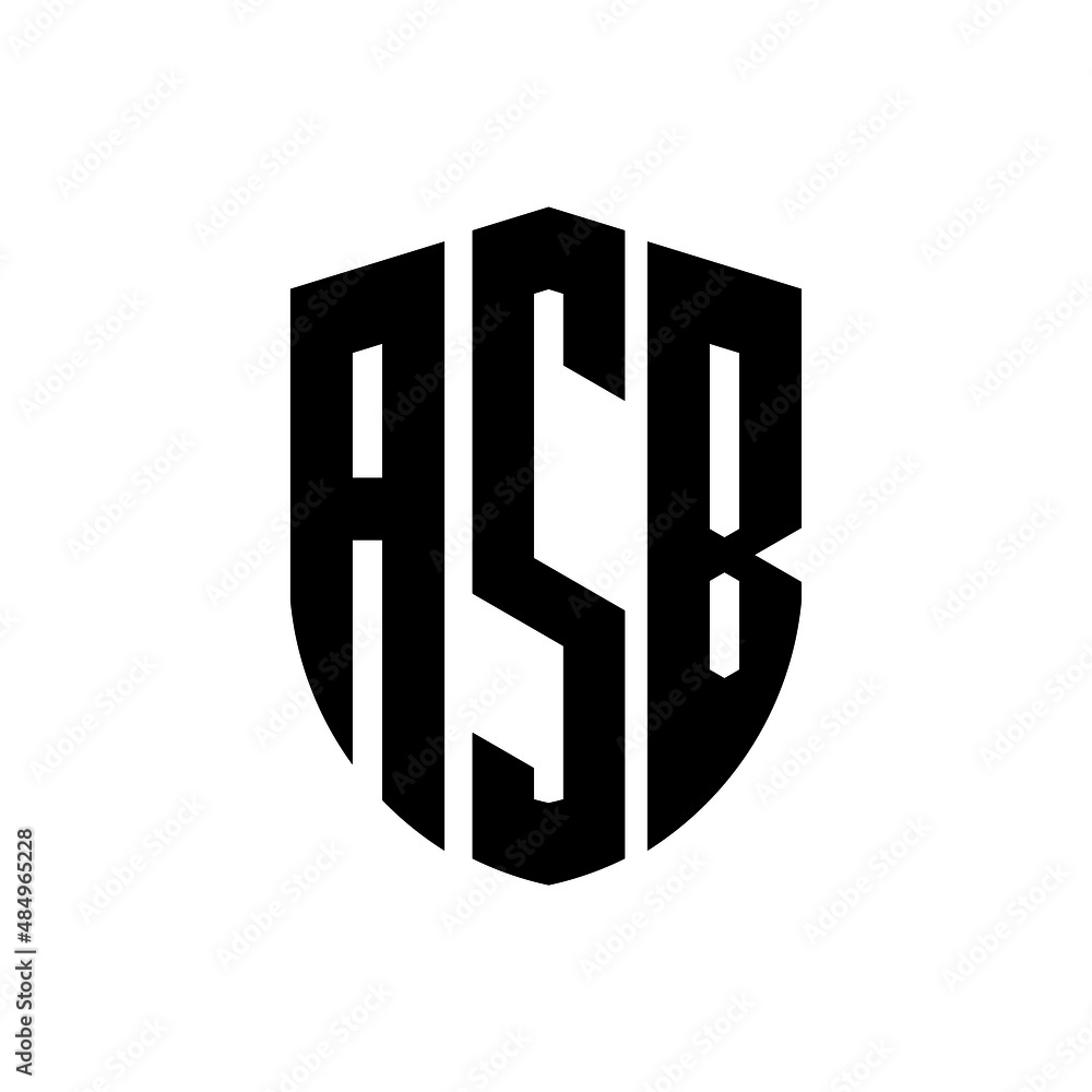 ASB letter logo design. ASB modern letter logo with black background ...