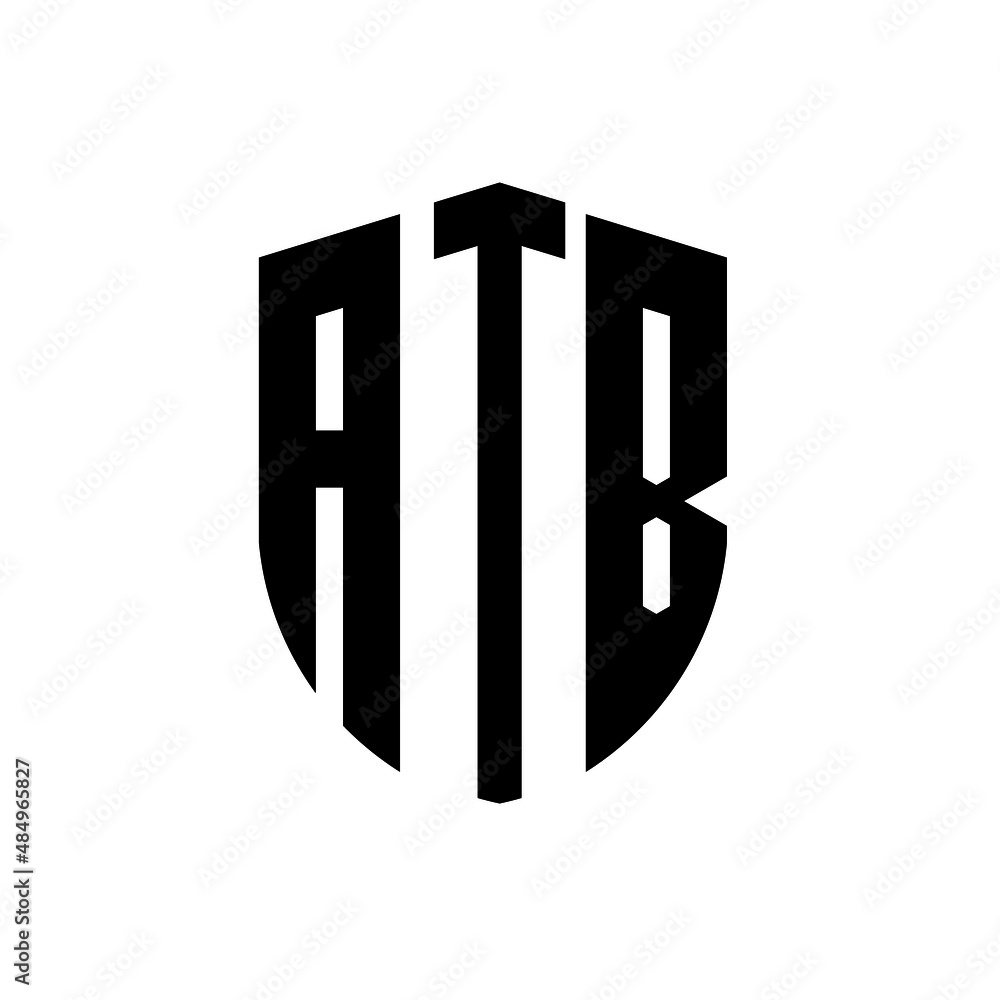ATB letter logo design. ATB modern letter logo with black background ...