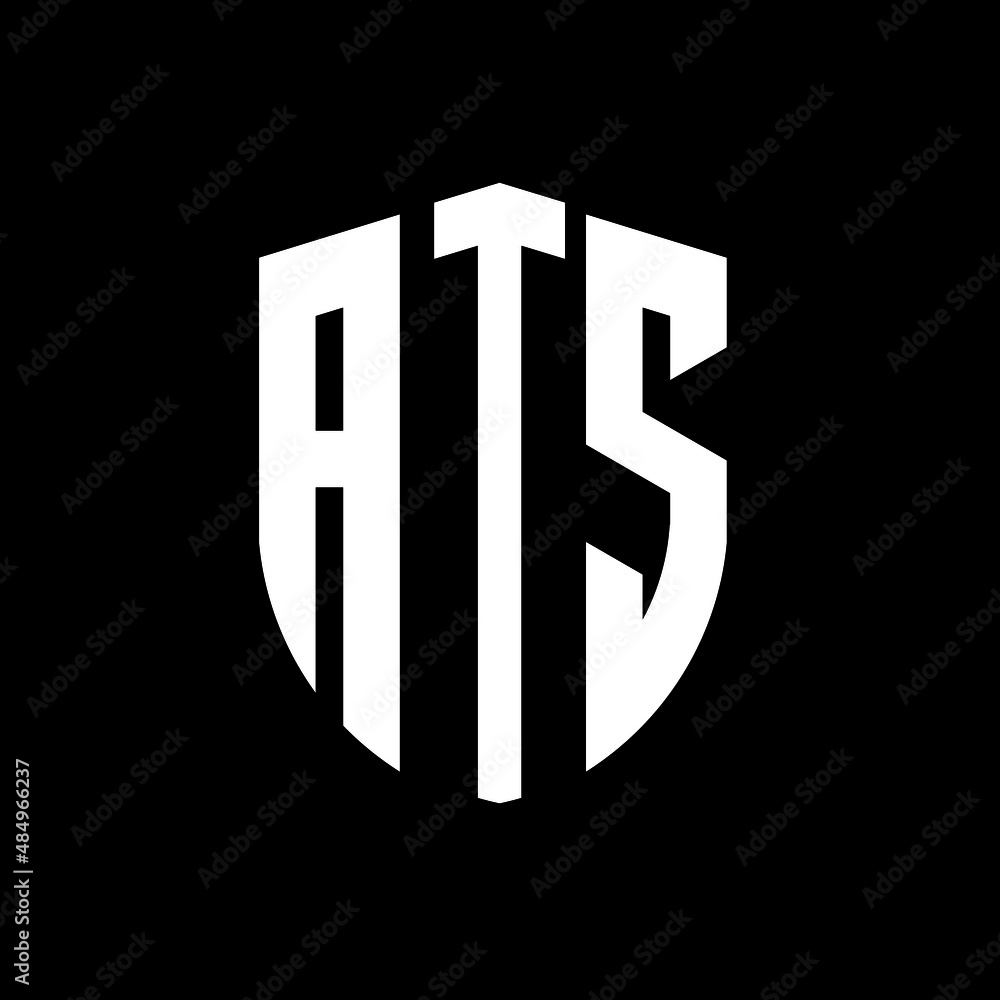 ATS letter logo design. ATS modern letter logo with black background ...