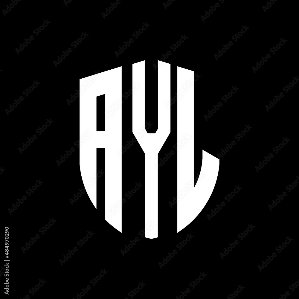 AYL letter logo design. AYL modern letter logo with black background ...