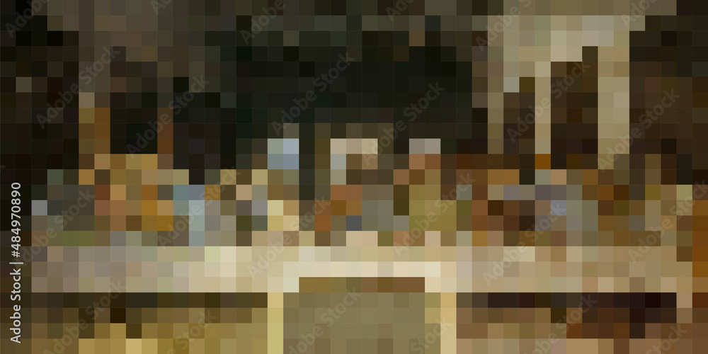 Abstract pixel art on the theme of the Last Supper. Vector Stock Vector ...