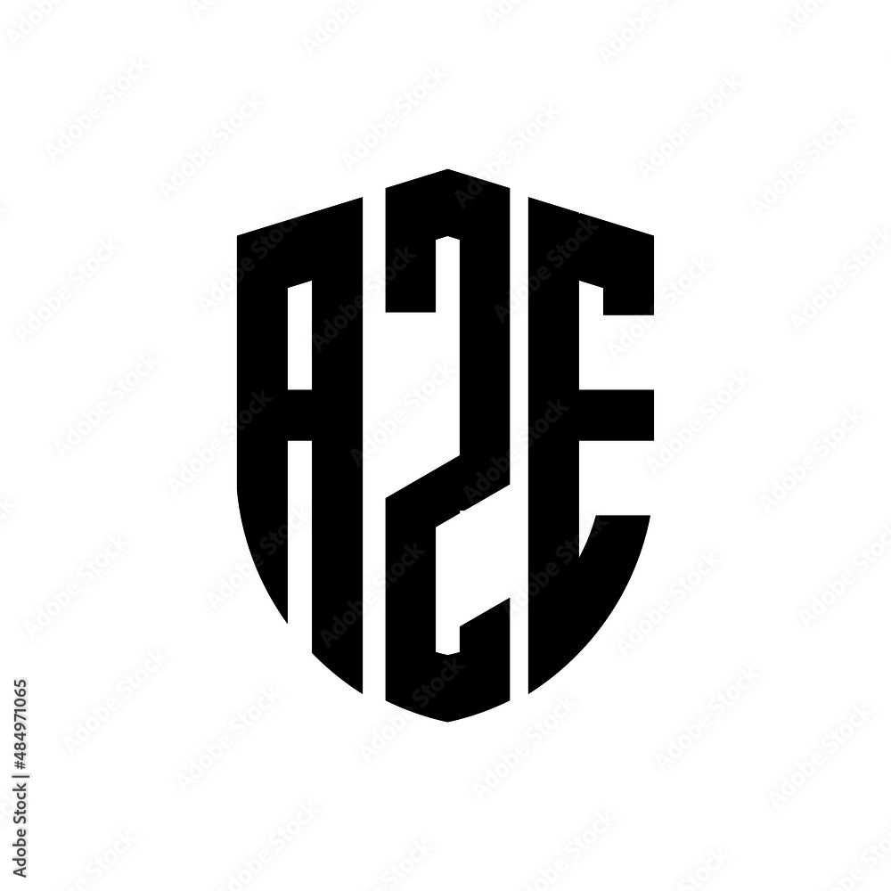AZE letter logo design. AZE modern letter logo with black background ...
