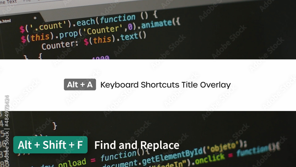 Keyboard Shortcuts Button Text Overlay Stock Template | Adobe Stock