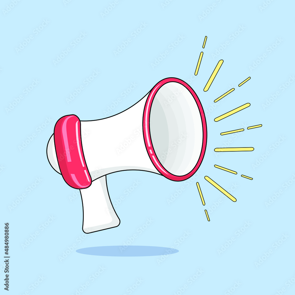 Vector Loudspeaker illustration. Flat design element. Isolated ...